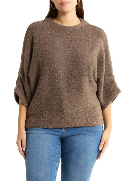 Wit & Wisdom Dolman Sleeve Crewneck Sweater - Oyster Mushroom