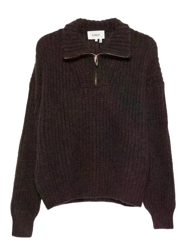 Ba&sh Beltane Zip Sweater - Brown