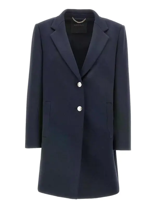 ELENA MIRO` Jewel-button Lapel Coat - Blue