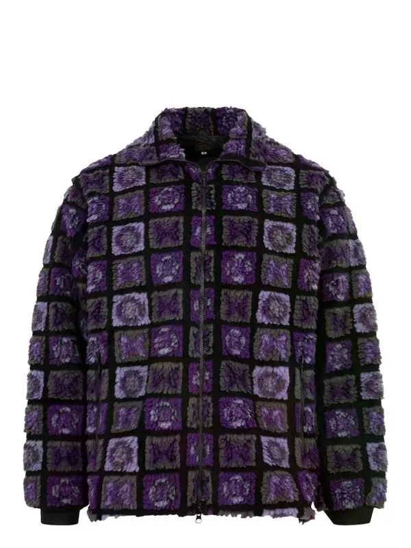 Needles Plaid Pile Jacket - Purple