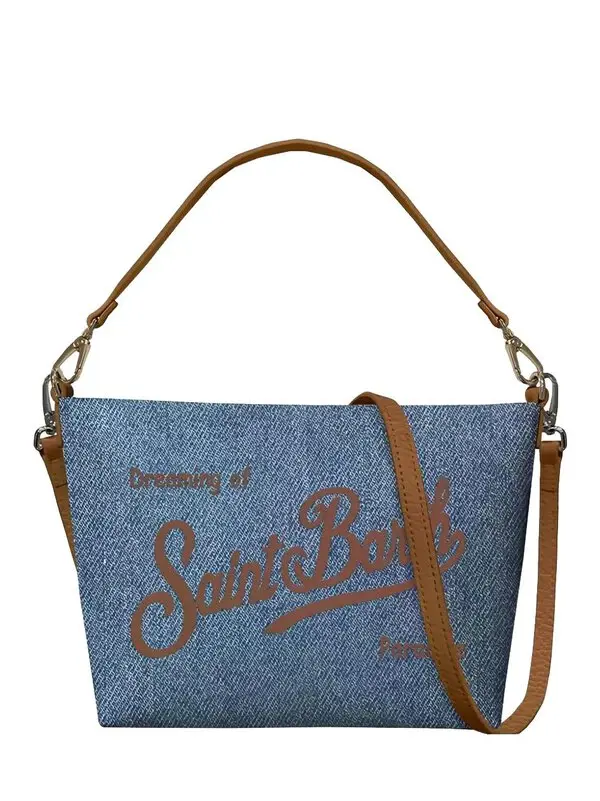 MC2 SAINT BARTH Denim Shoulder Bag With Logo - Blue