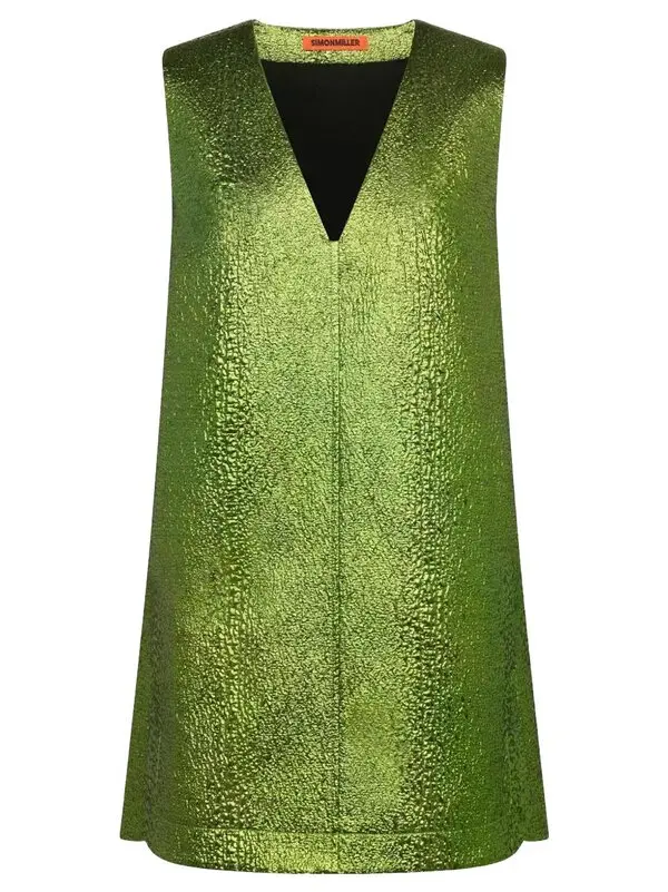 SIMONMILLER Fountain Metallic-effect Mini Dress - Green