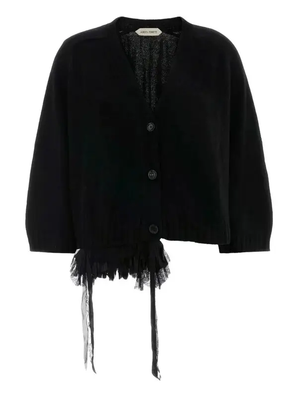 Alberta Ferretti Ruffled Cardigan - Black