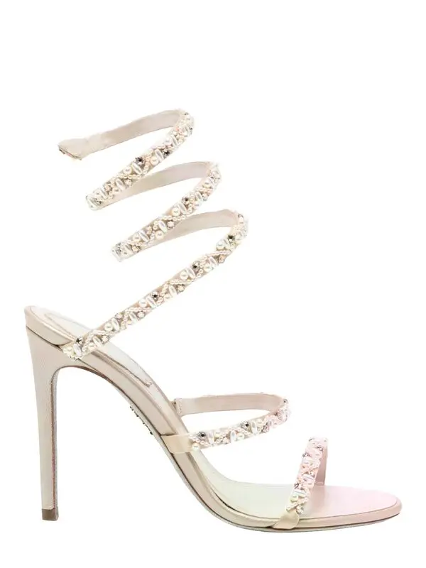 Rene Caovilla 100mm Chandelier Embellished Sandals - Neutrals