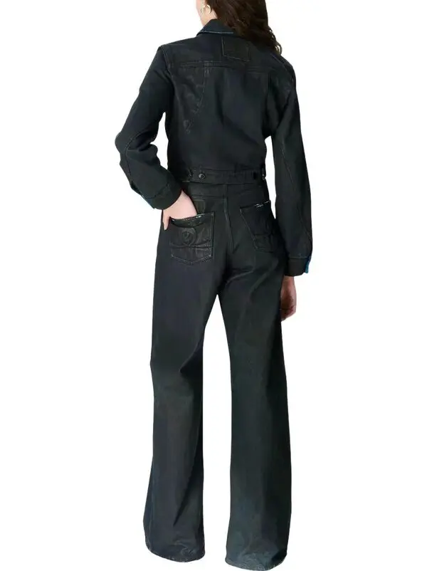 MARINE SERRE Moon Waxed Denim Jeans - Black