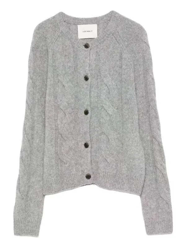 LISA YANG Gwyneth Cable-knit Cardigan - Grey