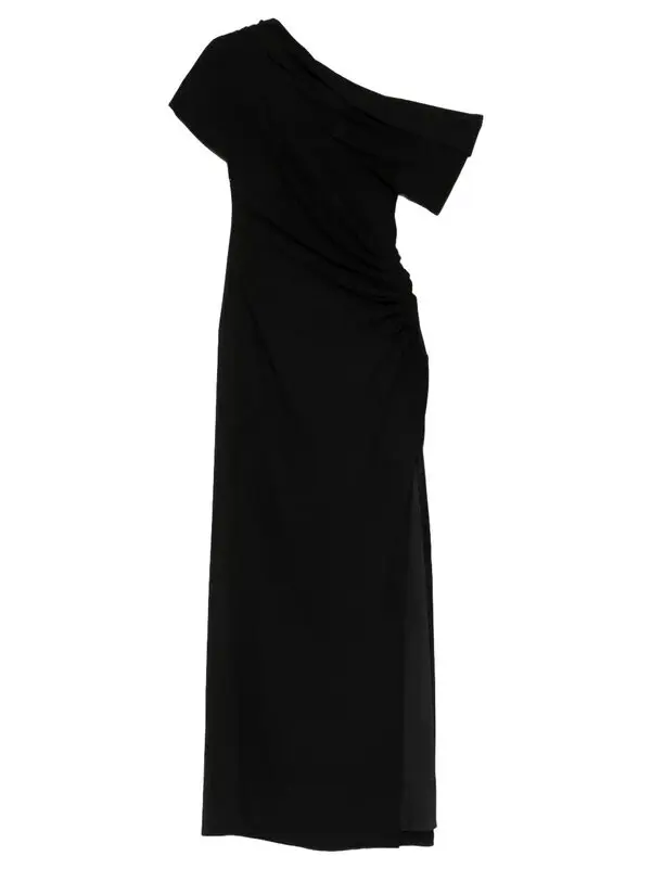 Simkhai Kally Draped One-shoulder Midi Dress - Black