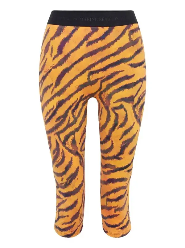 MARINE SERRE Tiger-print Trousers - Orange