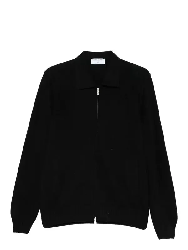GRAN SASSO Zip-up Cardigan - Black
