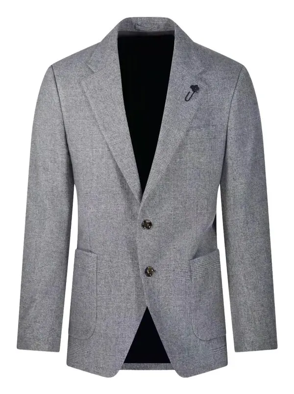 LARDINI Checked Blazer - Grey