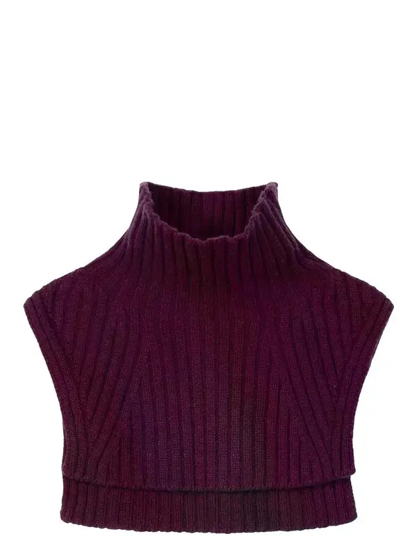 Eric Bompard Ribbed-knit Bib - Purple