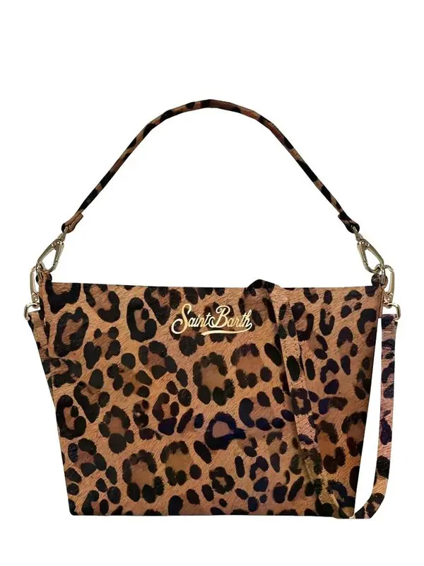 MC2 SAINT BARTH Leopard Print Shoulder Bag - Brown