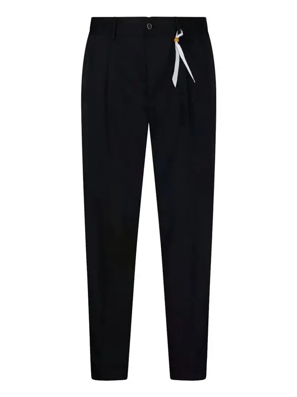 SANTANIELLO Pleated-front Tailored Trousers - Black