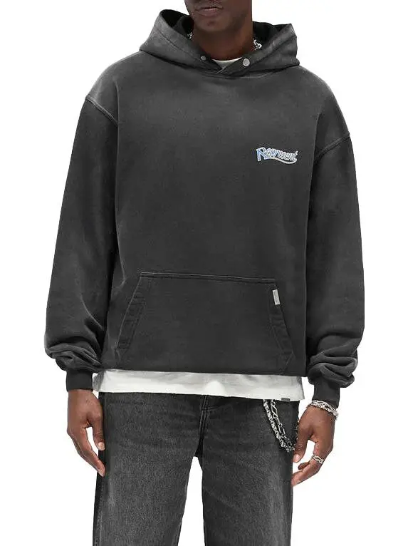 REPRESENT Showcasing Graphic Hoodie - Stained Black