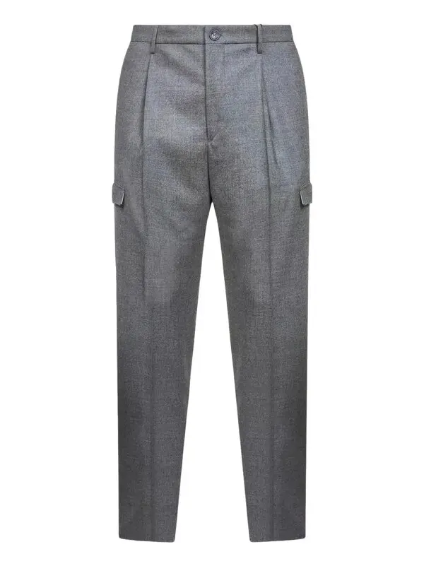 Tagliatore Flap Pocket Pleated Trousers - Grey