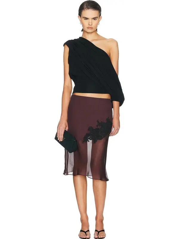 Christopher Esber Aiba Draped Jersey Tee - Black