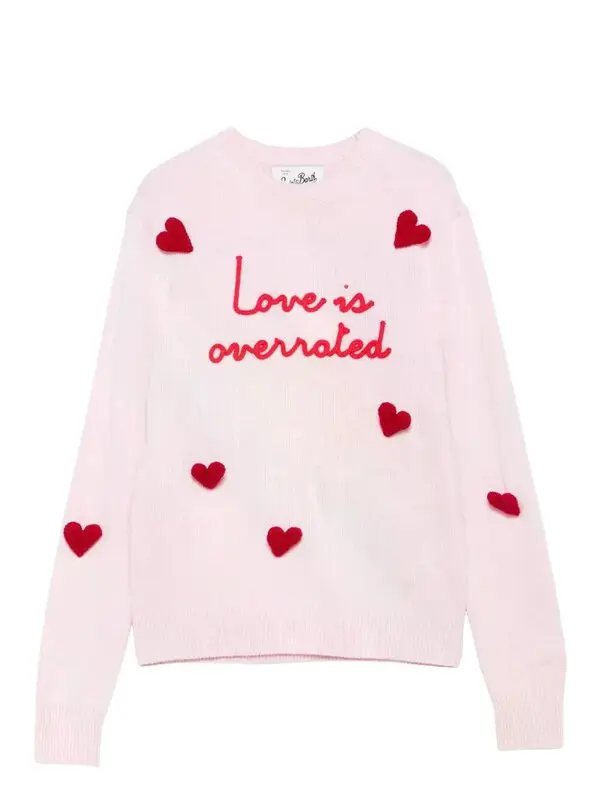 MC2 SAINT BARTH Heart-embroidered Sweater - Pink