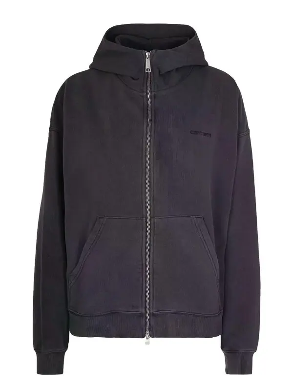 Carhartt Work In Progress Zip-up Hooded Knitwear - Grey