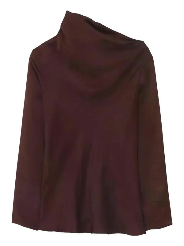 LAUREN MANOOGIAN Luster Draped Top - Brown