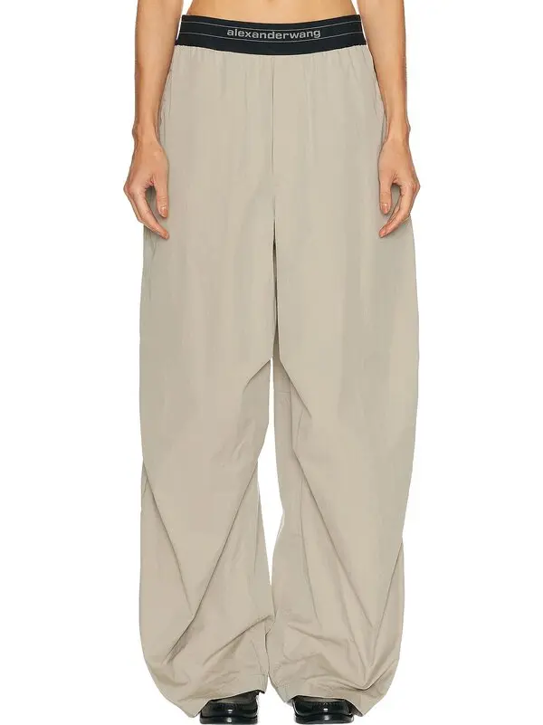Alexander Wang Mid Rise Pleated Knee Pant - Stone