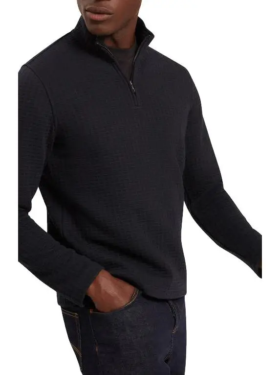 Ted Baker London Waffle Texture Quarter Zip Pullover - Navy