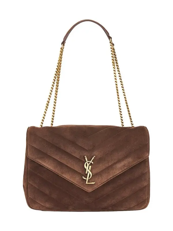 Saint Laurent Large Loulou Chain Bag - Bark Brown
