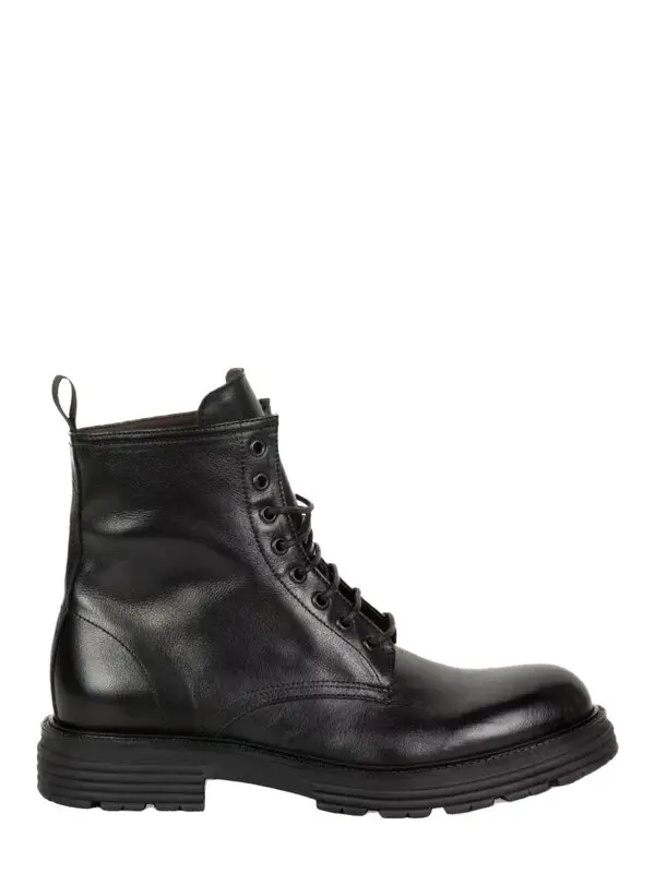 FRANCO FEDELE Leather Biker Boots - Black