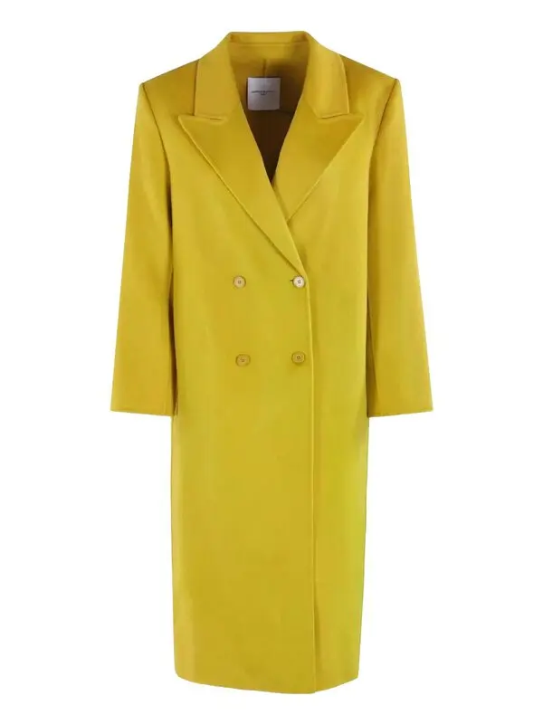 ISABELLE BLANCHE Peak-lapel Double-breasted Coat - Yellow