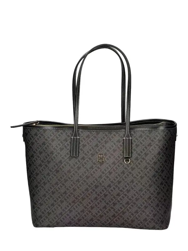 Tommy Hilfiger Monogram-pattern Zip Tote - Grey
