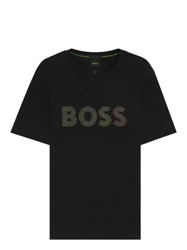 BOSS Logo-detail Cotton T-shirt - Black