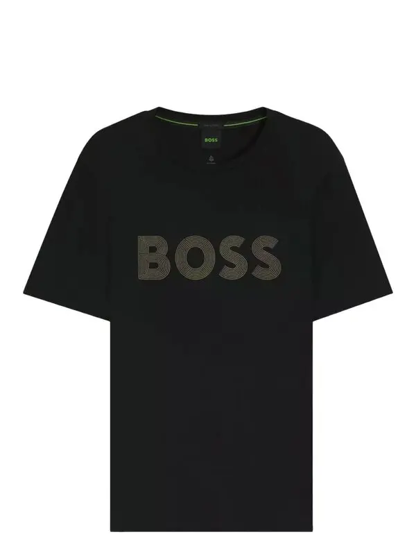 BOSS Logo-detail Cotton T-shirt - Black