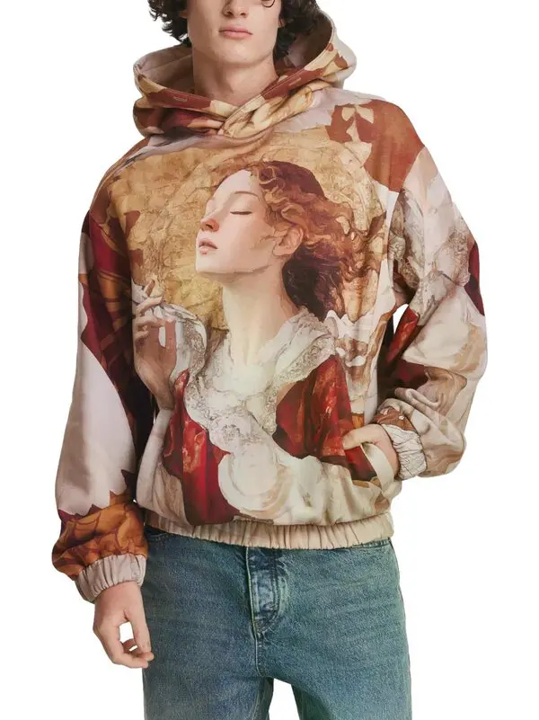 IRINA VOINEA Angel Printed Hoodie - Neutrals