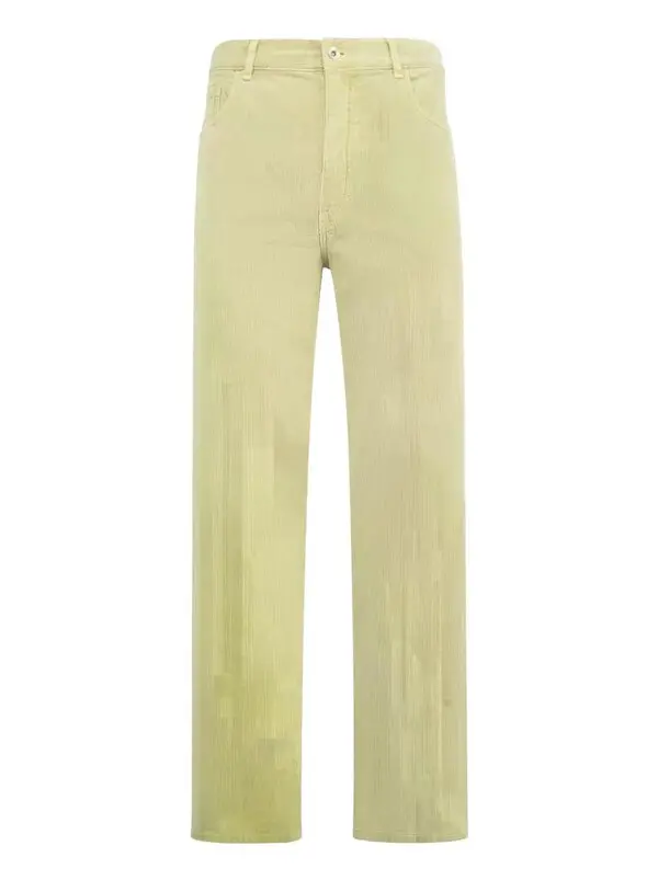 Auralee Pigment Dyed Finx Corduroy Five-pocket Trousers - Green