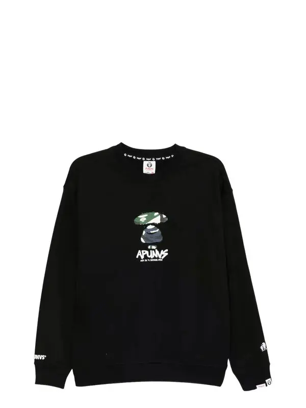 AAPE BY *A BATHING APE Camo Logo Crewneck Sweater - Black