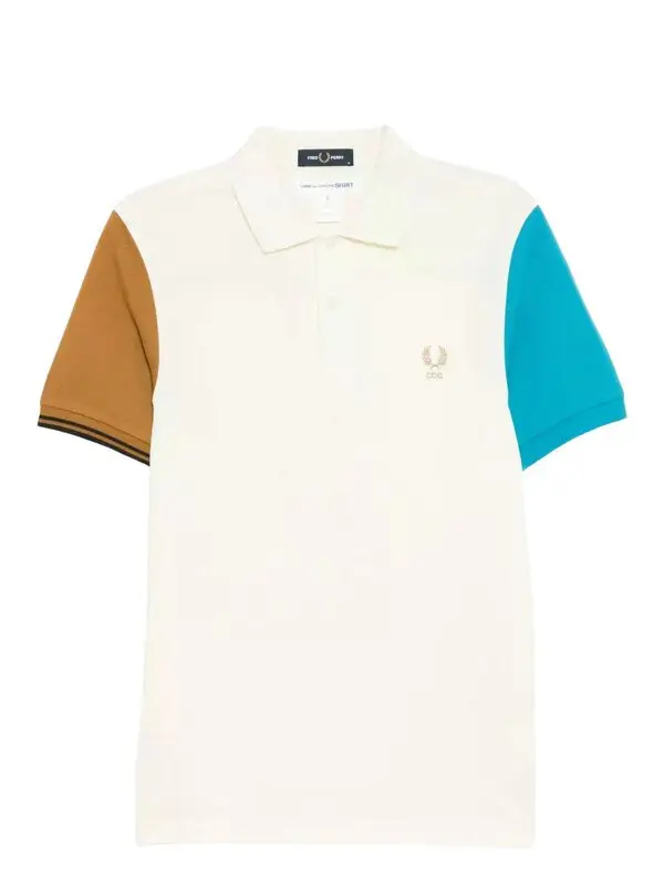 Comme Des Garçons X Fred Perry Colour-block Short-sleeve Polo Shirt - Blue