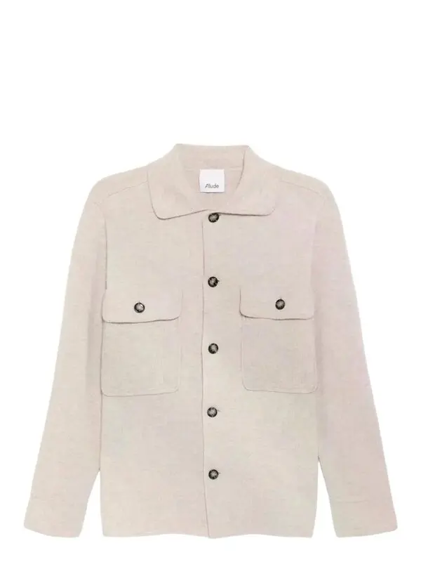 ALLUDE Collared Cardigan - Neutrals