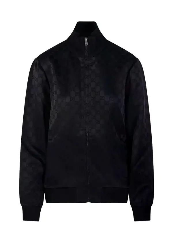 Gucci Monogram Zip-up Sweatshirt - Black