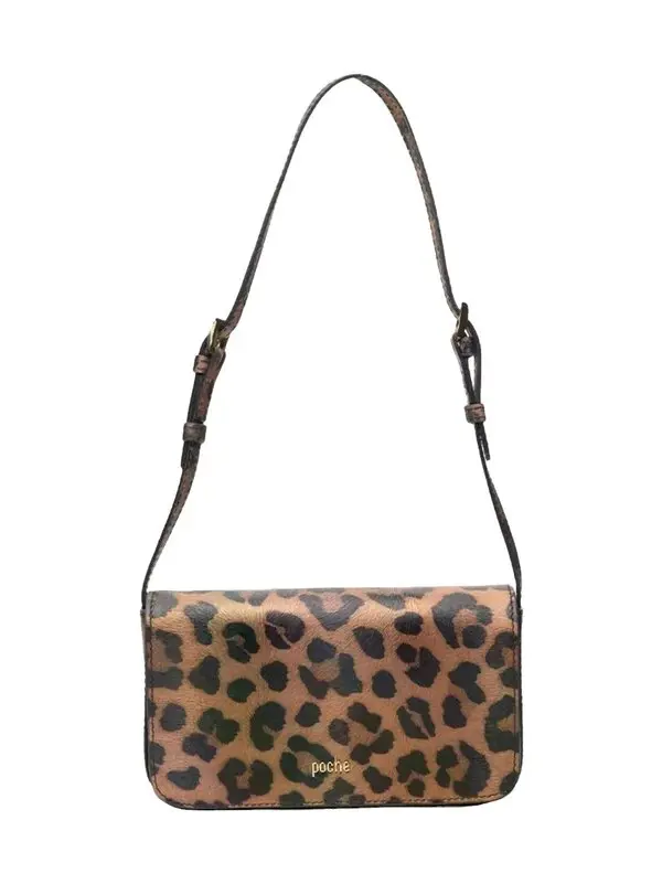 POCHE PARIS Leopard-print Crossbody Bag - Brown