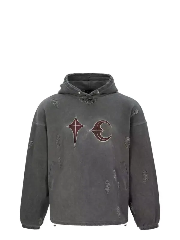 THUG CLUB Rock Distressed Hoodie - Grey