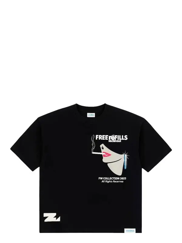 FREE REFILLS Ashtray T-shirt - Black
