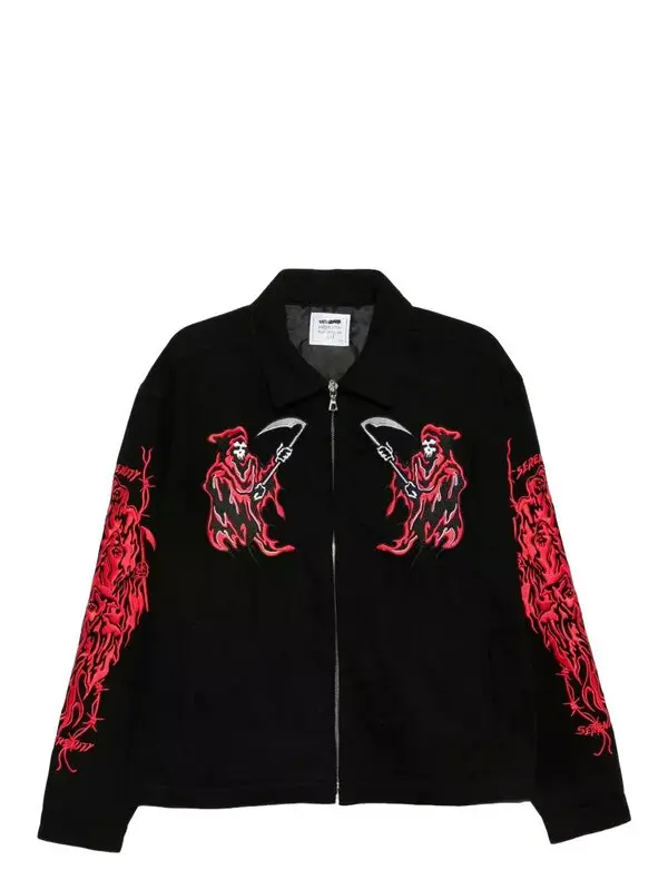 WARREN LOTAS Graphic-embroidered Jacket - Black