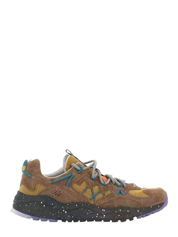 FLOWER MOUNTAIN Yamabushi Suede Lace-up Sneakers - Brown
