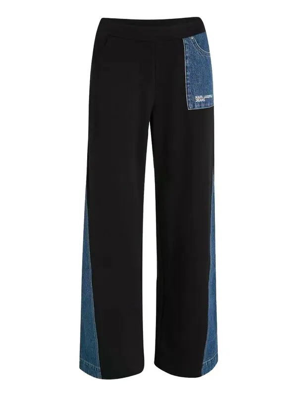 Karl Lagerfeld Denim-paneled Track Pants - Black