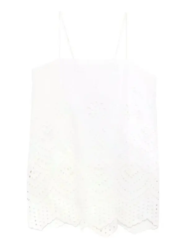BAMBAH Eyelet Tank Top - White