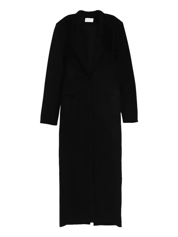 MONOT Peak-lapel Maxi Coat Dress - Black