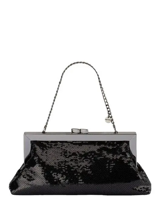 OLGA BERG Zephyr Sequin Clutch - Black
