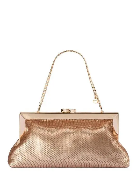 OLGA BERG Zephyr Sequin Clutch - Blush