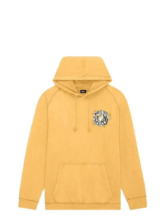 DALIX Washed Fleece Hoodie - Mustard