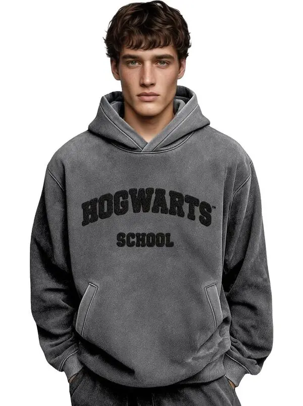 BLVCK Harry Potter X 'hogwarts' Hoodie - Charcoal