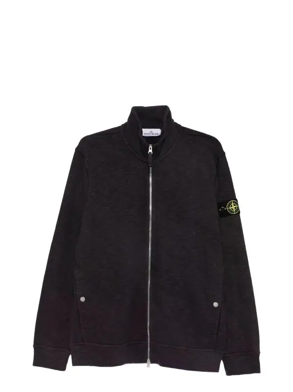 Stone Island Zip-up Sweatshirt - Black